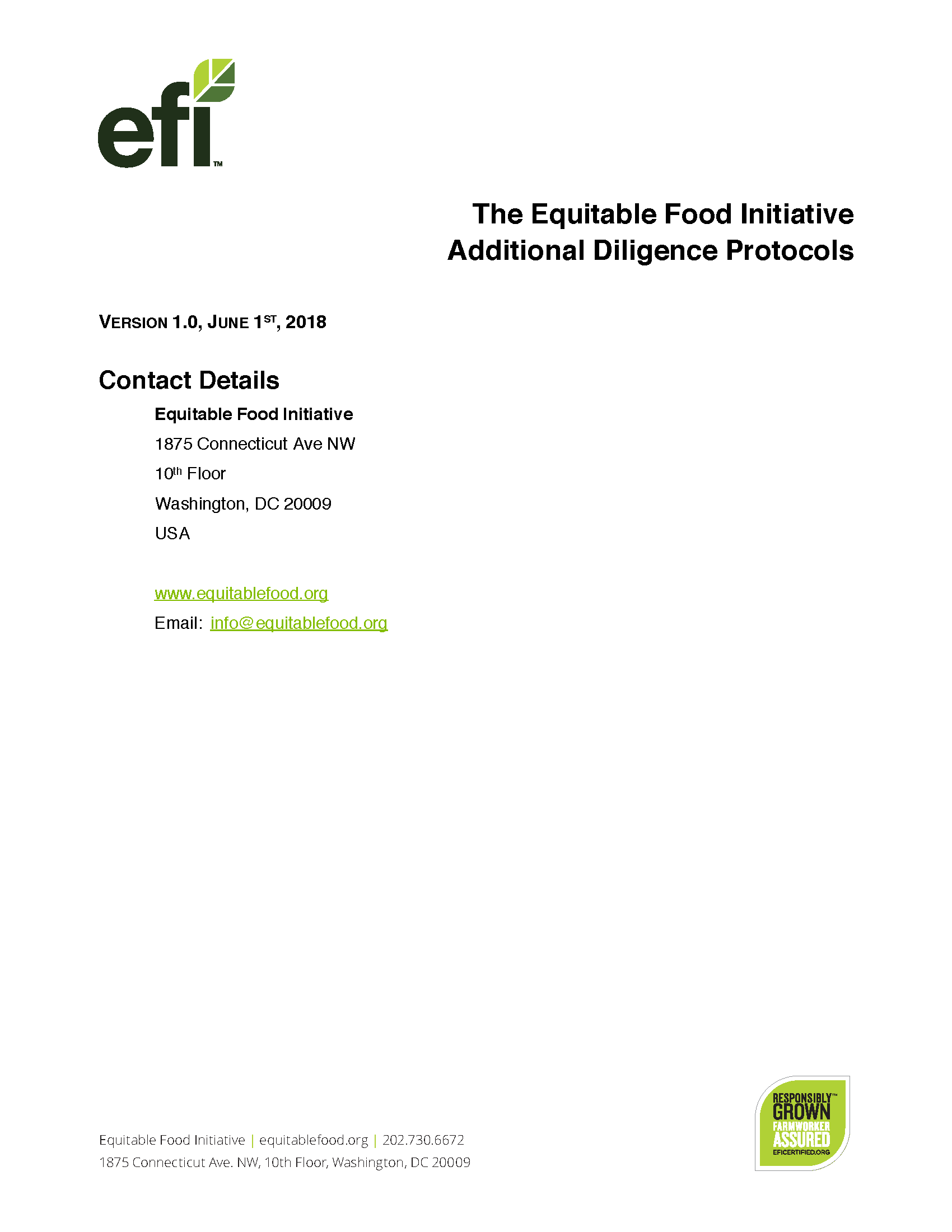 EFI Standards - Equitable Food Initiative